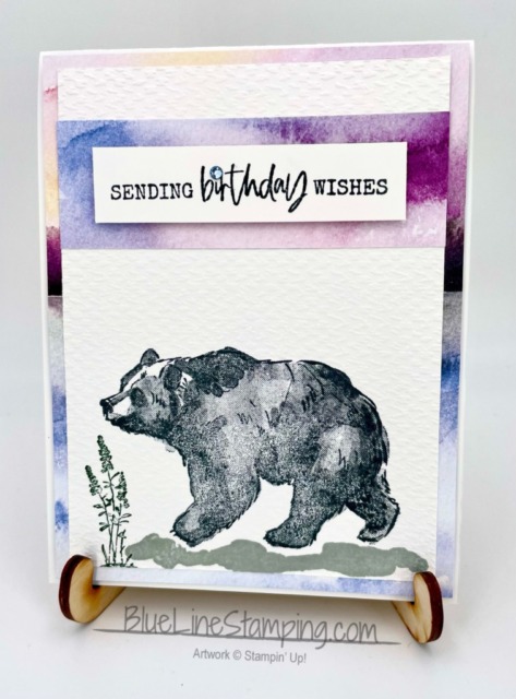 Birthday Bear - Blue Line Stamping