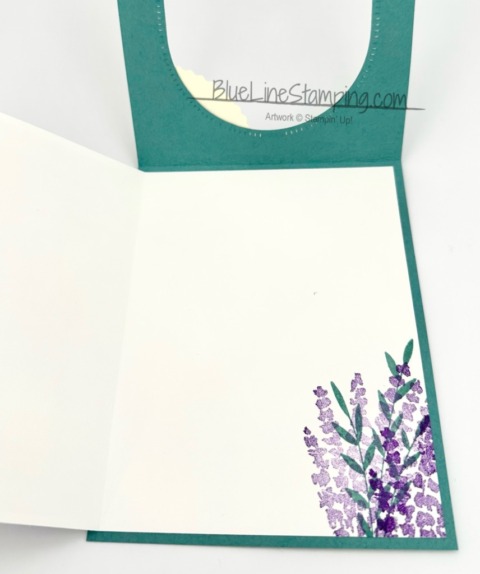 Lavender Window Card - Blue Line Stamping