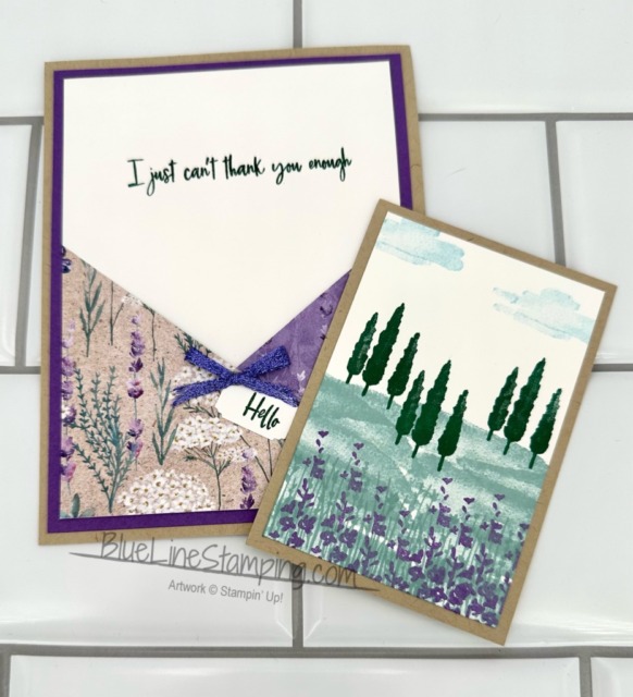 Lavender Pocket Card - Blue Line Stamping