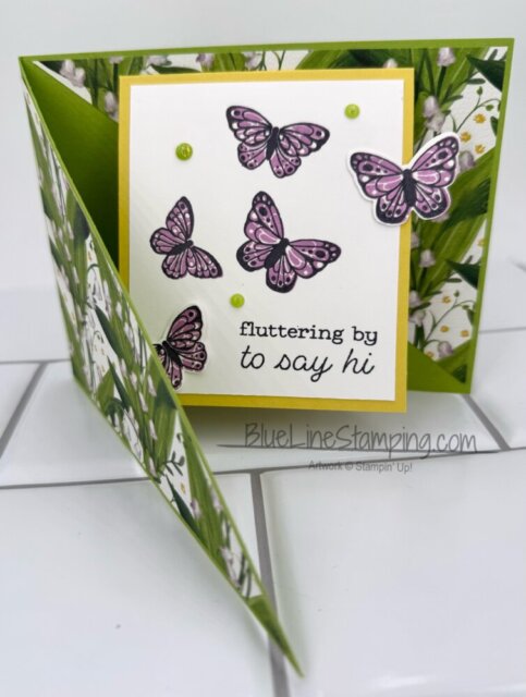 Floral Butterflies Fun Fold - Blue Line Stamping